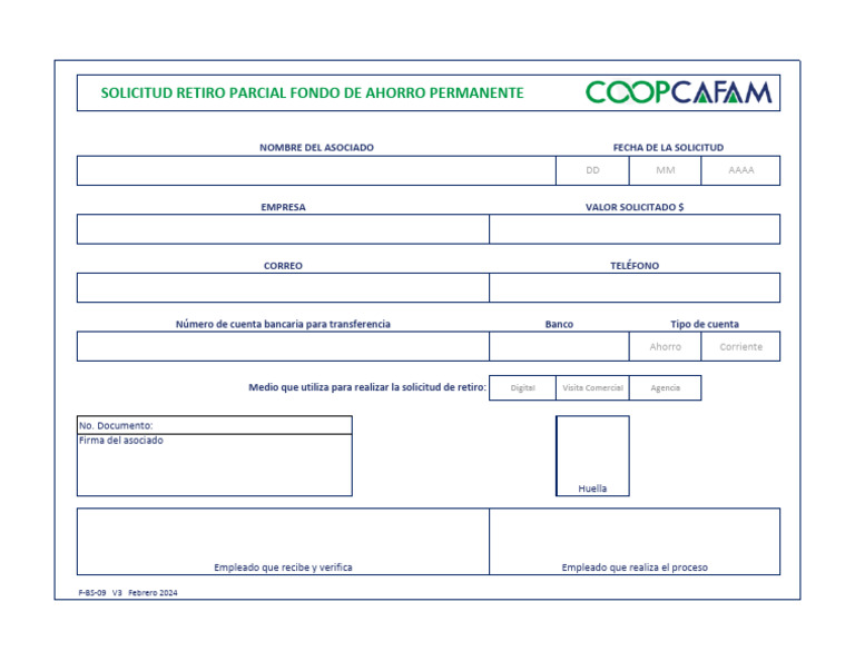 Formato Retiro Parcial 2024 | PDF