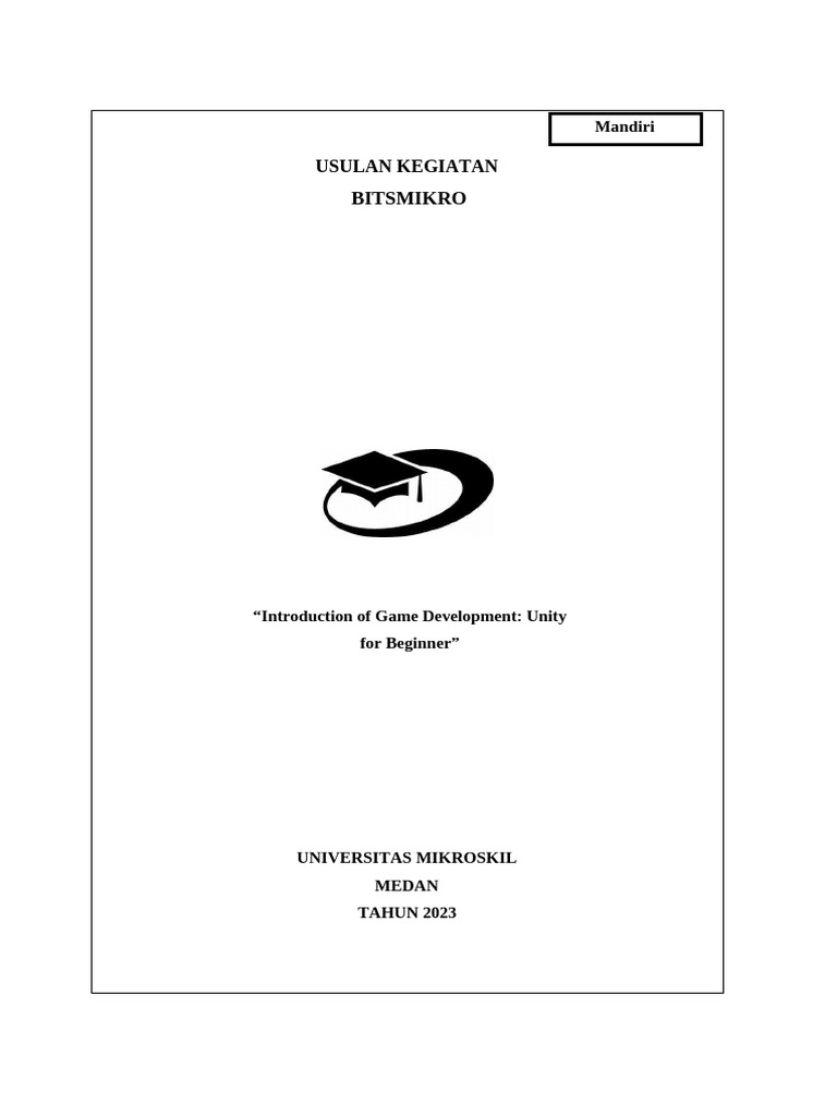 Proposal_BITSMIKRO_Usulan Kegiatan Workshop Introduction of Game Development - Unity for ...