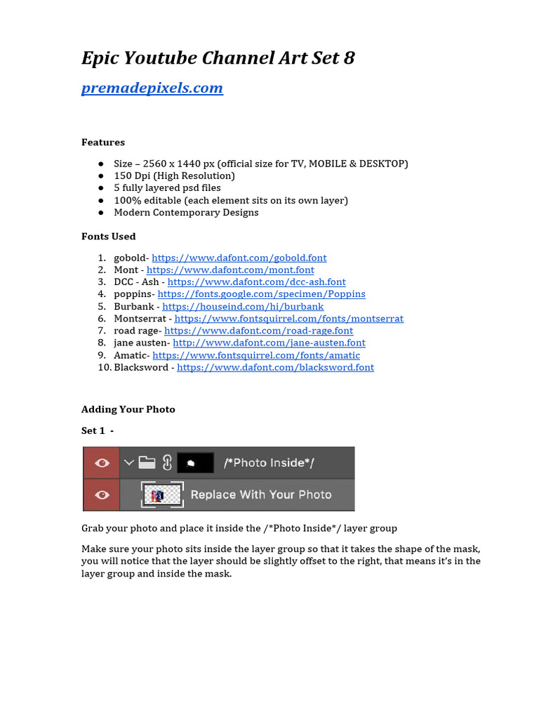 Epic YouTube Channel Art Template | PDF | Adobe Photoshop | Color