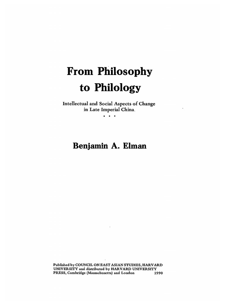 From Philosophy To Philology - I - Benjamin A. Elman | PDF | Empiricism ...