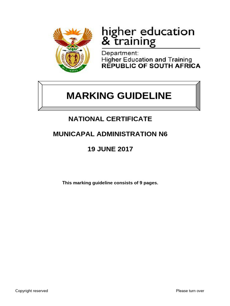 n1230 - Municipal Administration n6 Memo June 2017 | PDF | Employment ...