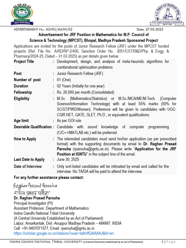 Math Raghav JRF Rec May 25 | PDF | Doctor Of Philosophy