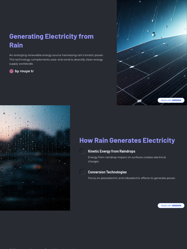 Generating Electricity From Rain | PDF | Renewable Energy | Electricity