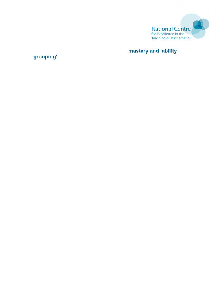 Mastery and Ability Grouping in Secondary Schools Oct 2018 | PDF
