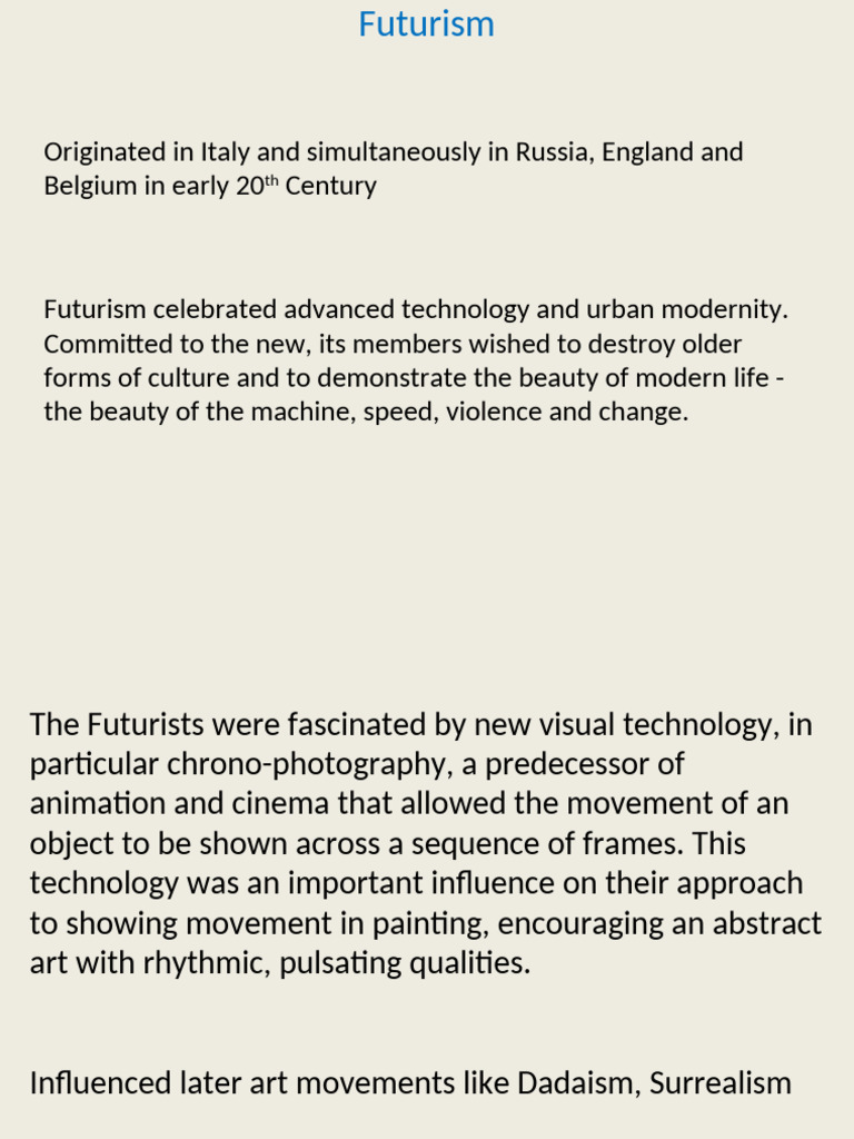 Session 16- Futurism, Dadaism, Surrealism | PDF | Surrealism | Style