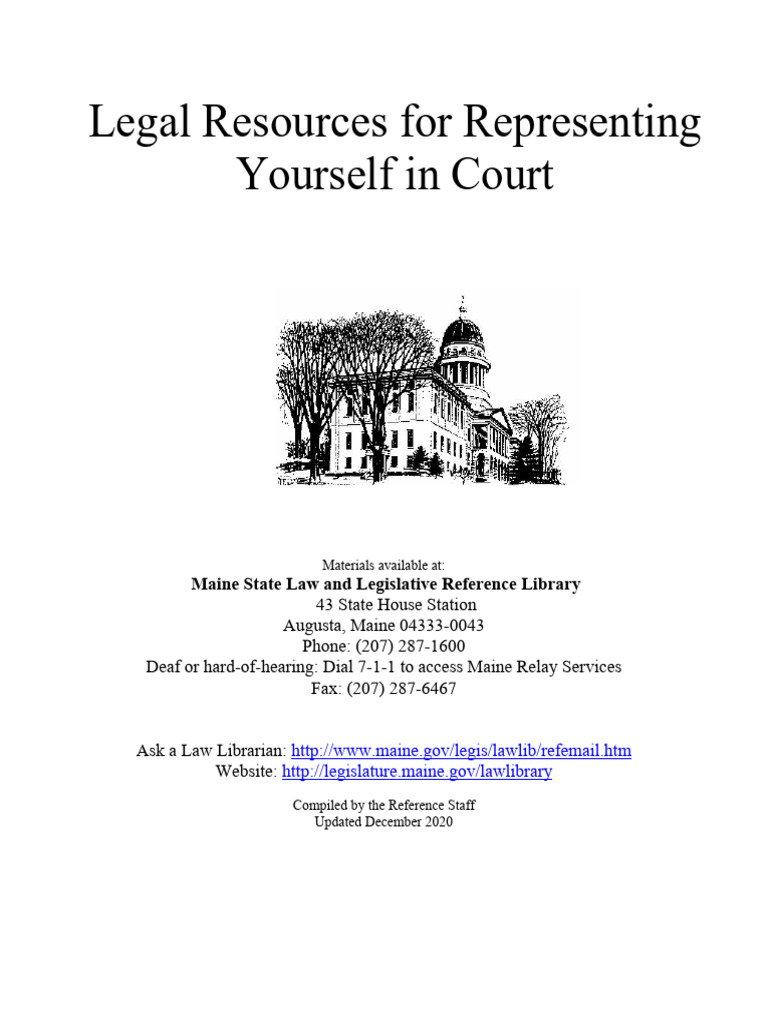 Maine Self-Representation Legal Guide | PDF | Discovery (Law) | Pro Se ...