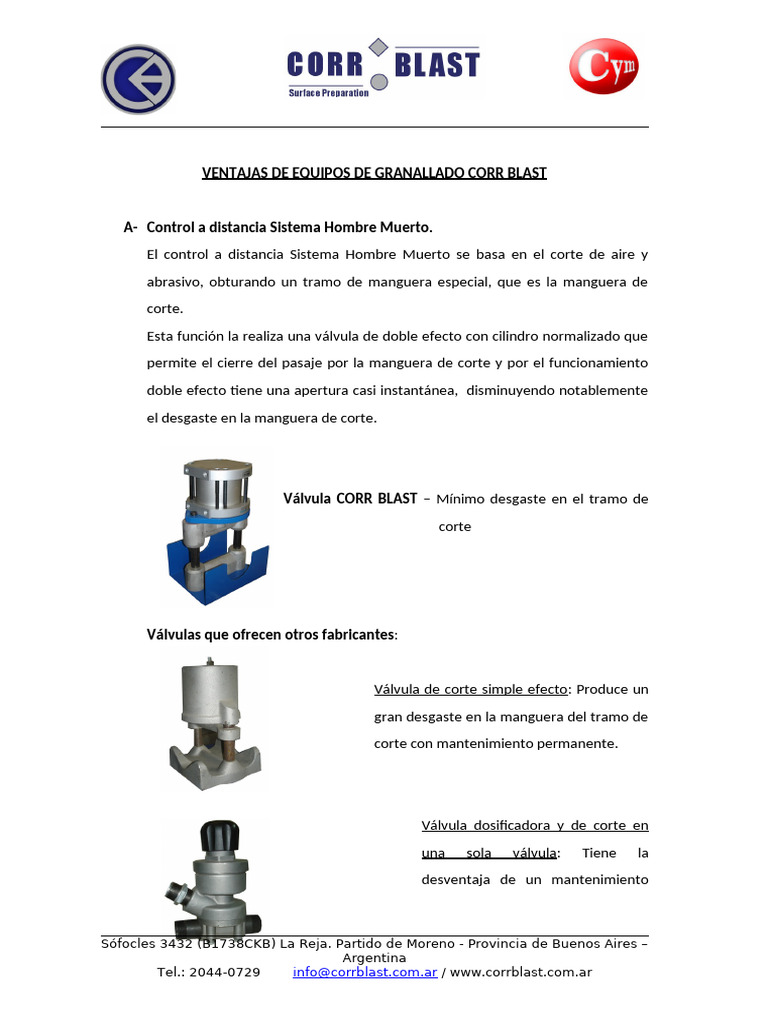 Ventajas de Equipos de Granallado Corr Blast Vs Blasting | PDF ...