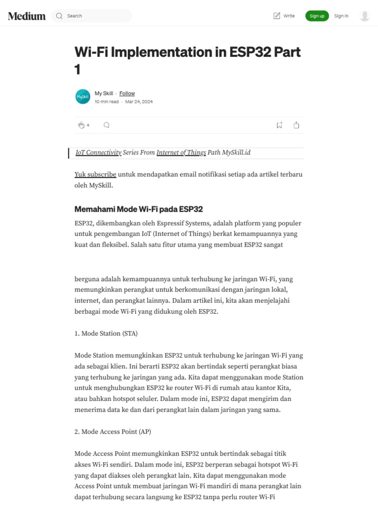 Wi-Fi Implementation in ESP32 Part 1 | PDF