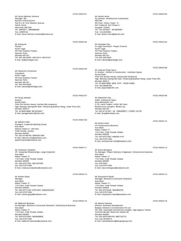 Delegate List | PDF | Business