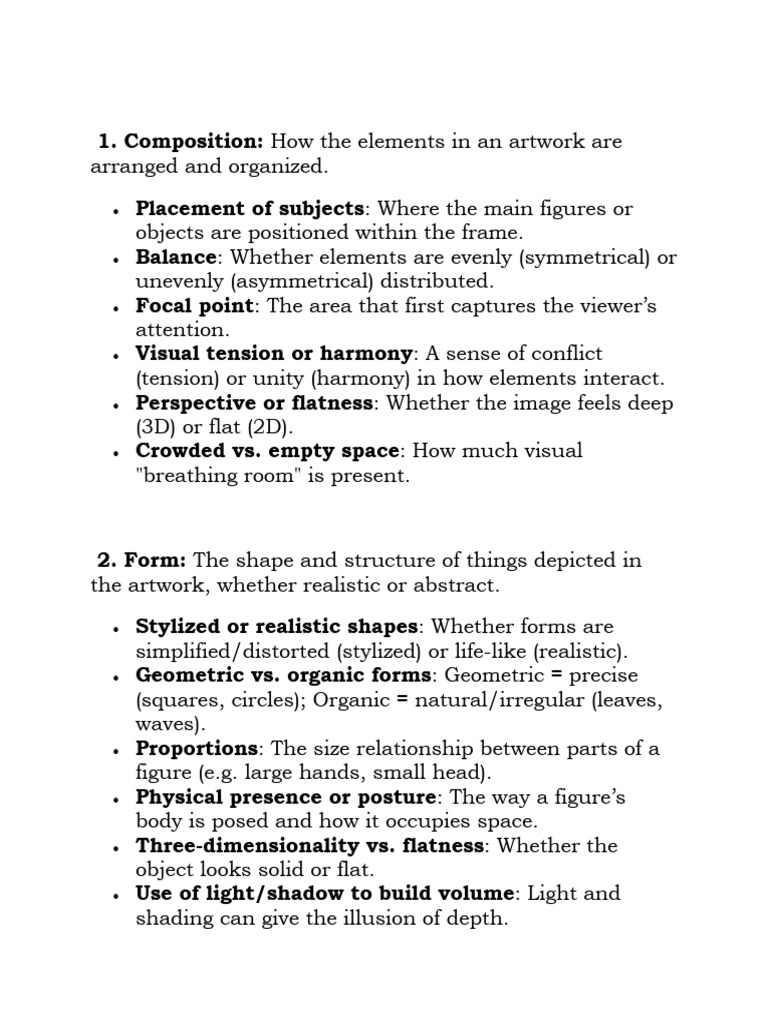 Language For Analyzing and Interpreting Visual Art | PDF | Vision