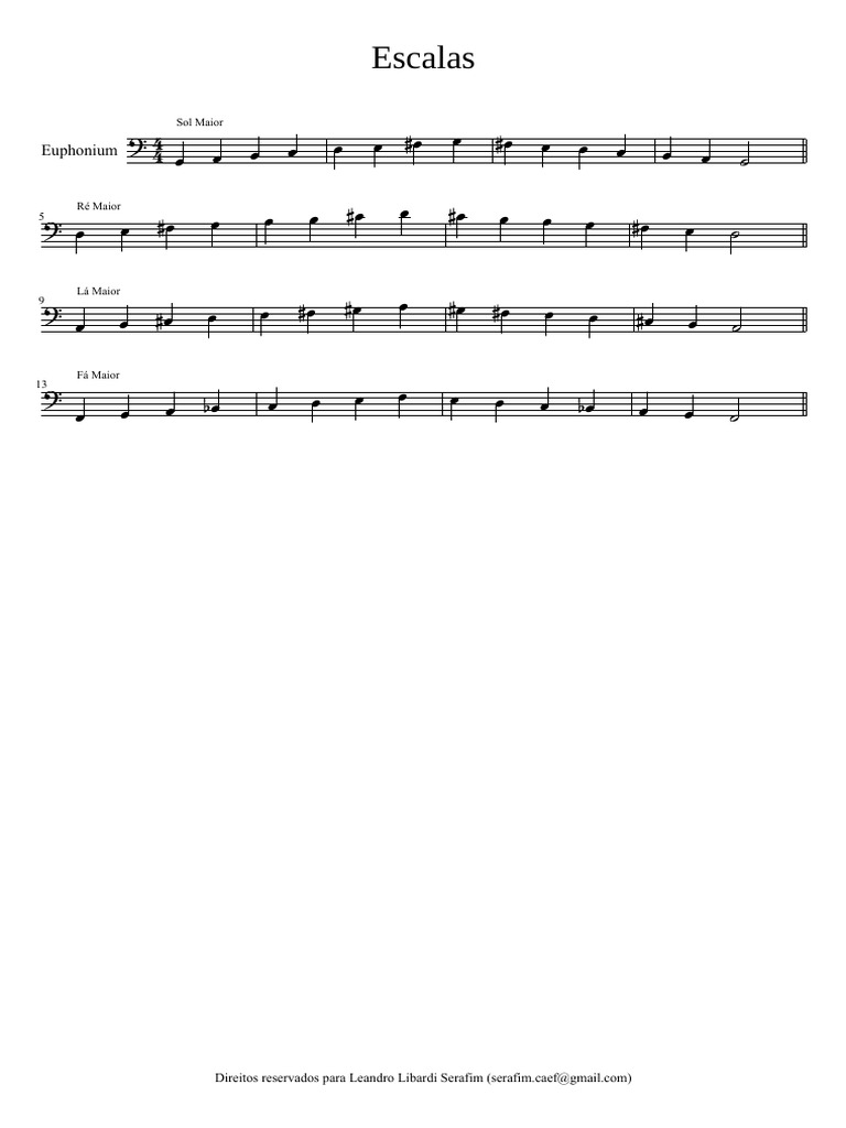 Escalas para Orquestra Eufonio | PDF