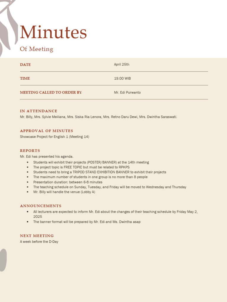 MoM (Showcase Project For EIC 1) | PDF