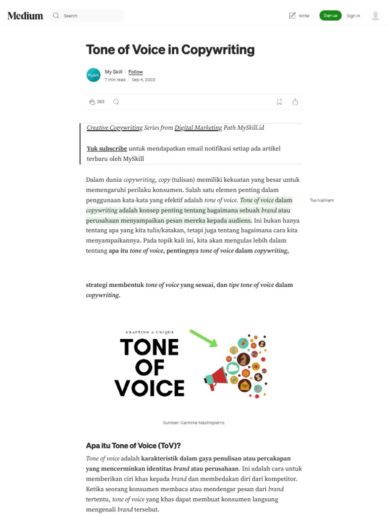 Panduan Tone of Voice dalam Copywriting | PDF