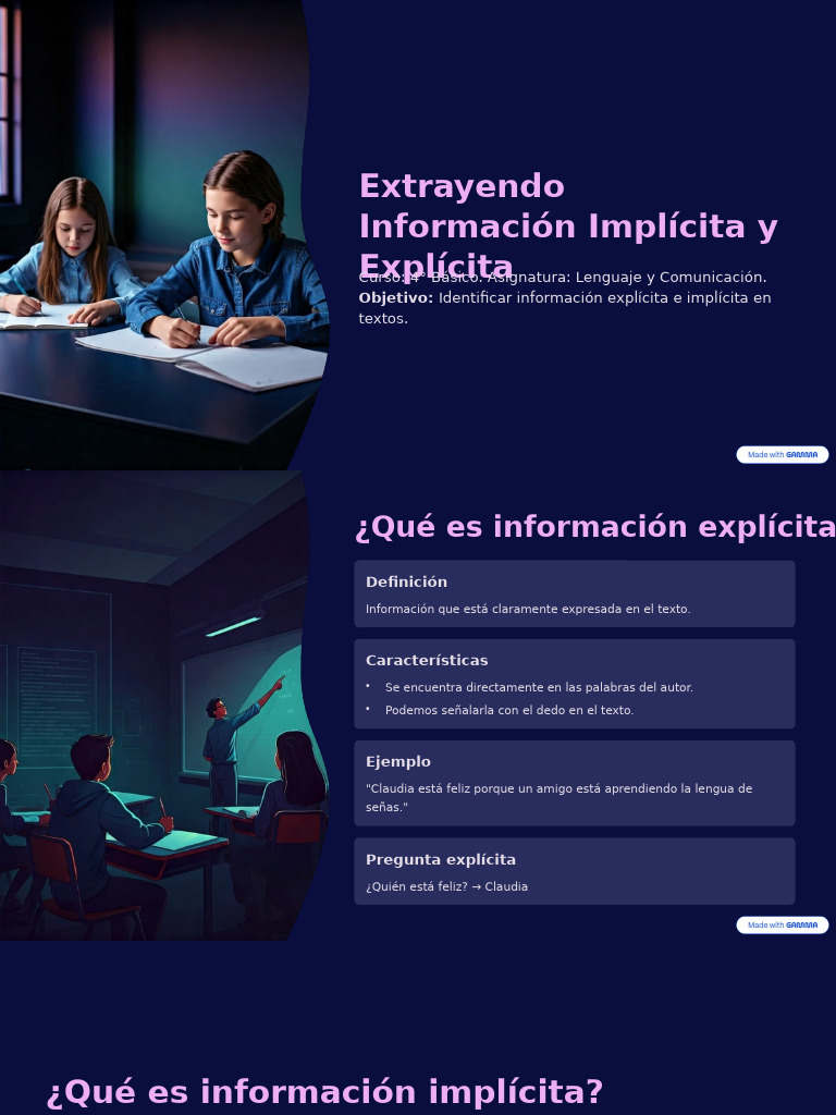 Información Implícita y Explícita en Textos | PDF