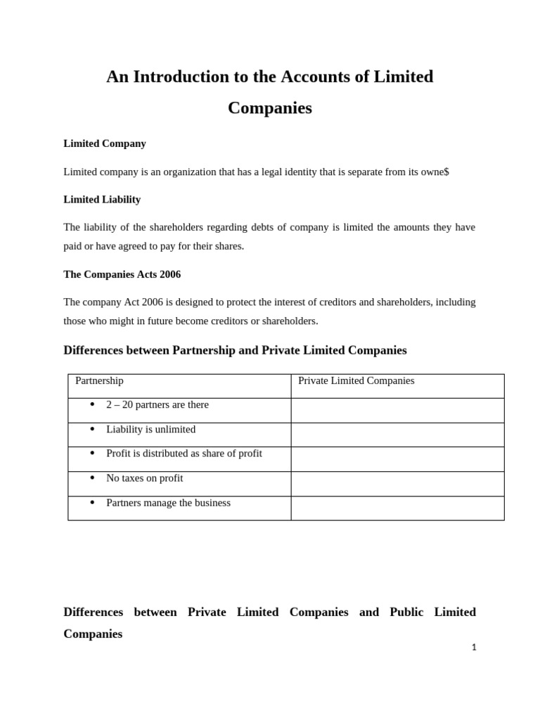 Accounts of Limited Companies | PDF | Preferred Stock | Dividend