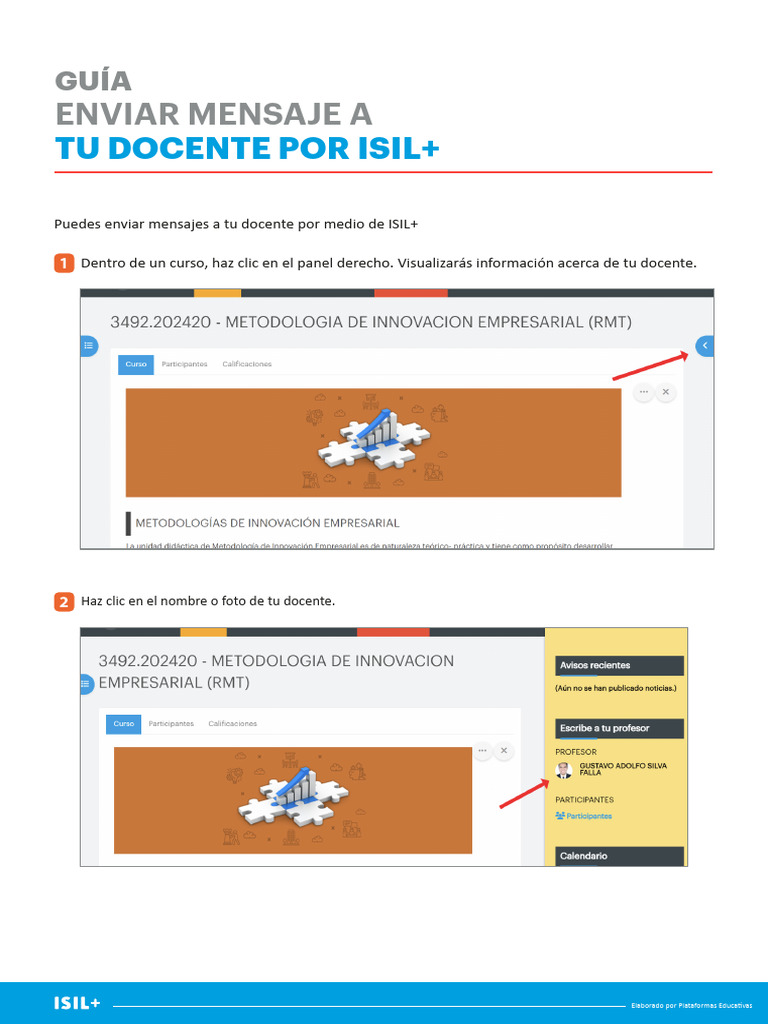 Guia - Enviar Mensaje A Tu Docente Por ISIL | PDF