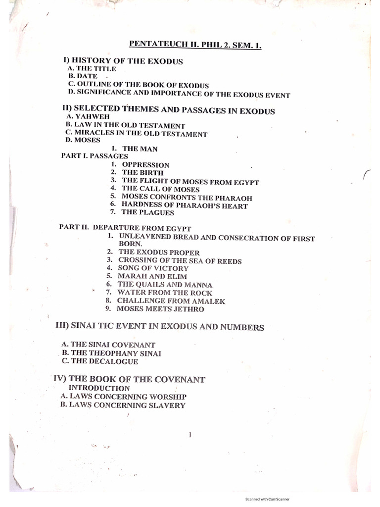 Pentateuch Handout | PDF