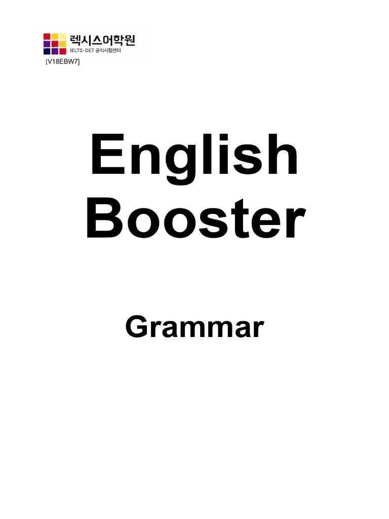 English Booster WK 7 Grammar | PDF