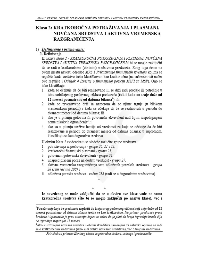 Kratkorocna Potrazivanja | PDF