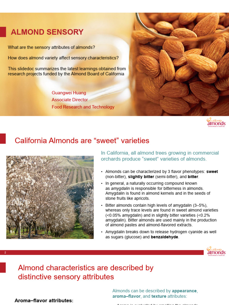 Sensory Analysis of California Almonds | PDF | Almond | Apricot