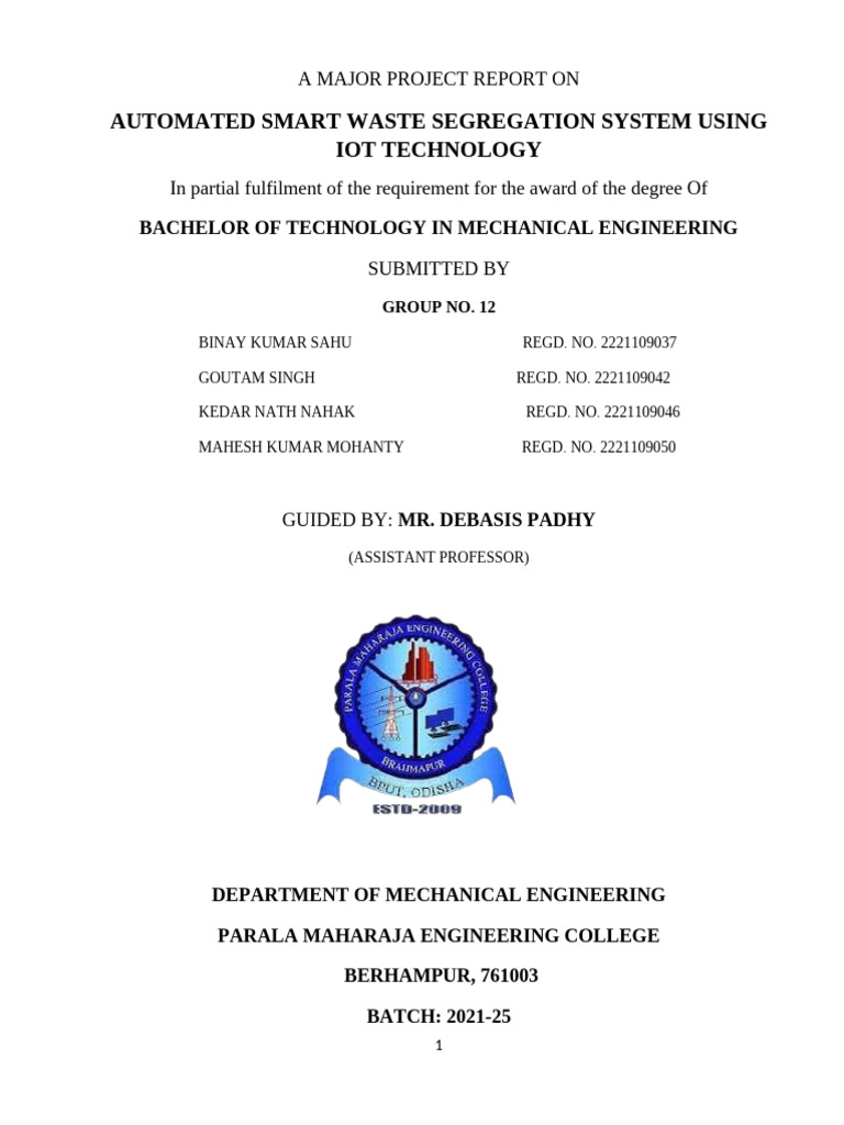 IoT-Based Automated Waste Segregation System | PDF | Embedded System ...