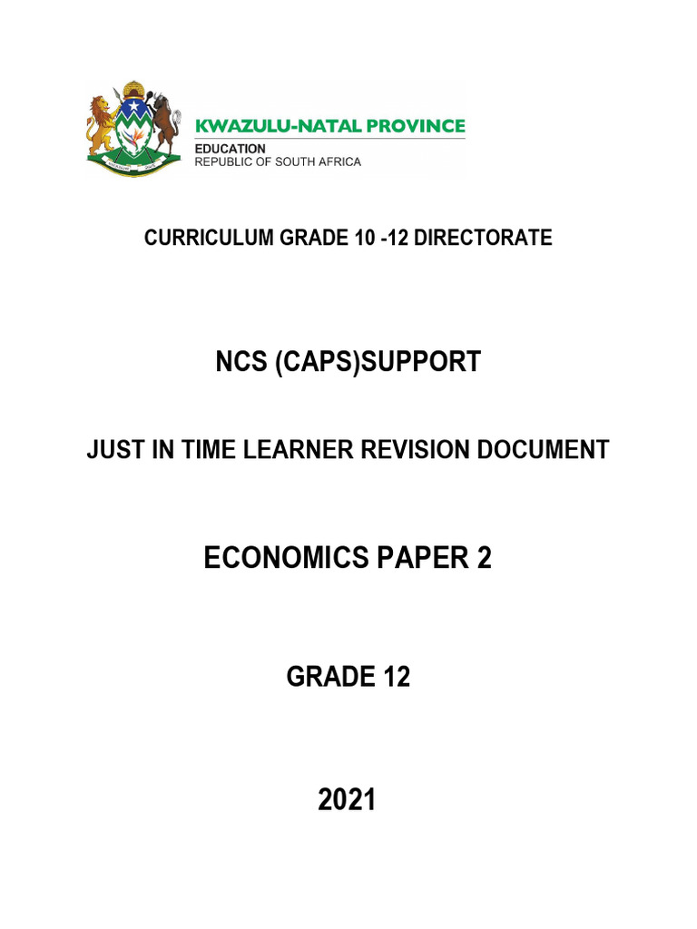 Grade 12 2021 Economics Jit Paper 2 Learner Revision Document Final 13. ...