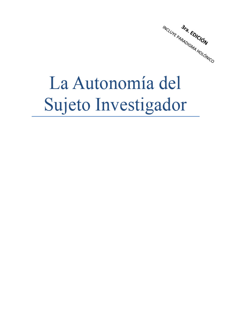 Autonomia de Sujeto Investigador 01 | PDF | Conocimiento | Verdad
