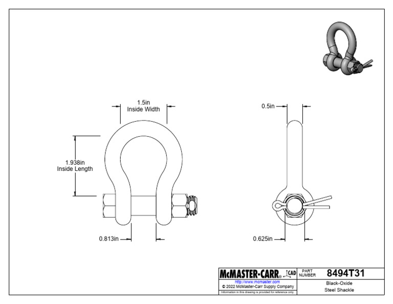 8494T31 - Black-Oxide Steel Shackle | PDF