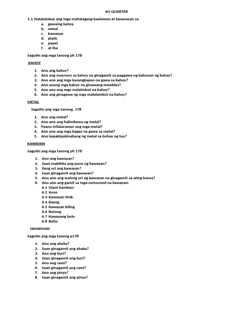 4rt QUARTER Activity Sheets3 | PDF