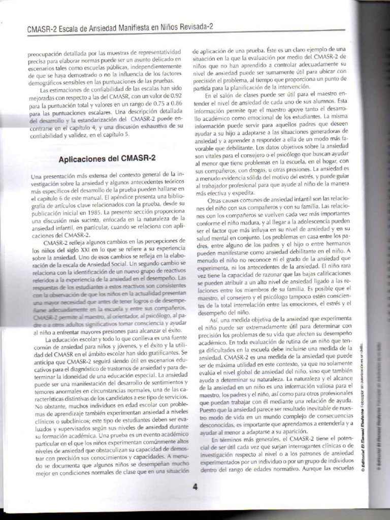 CMAS-R 2 Aplic y Evaluacion | PDF