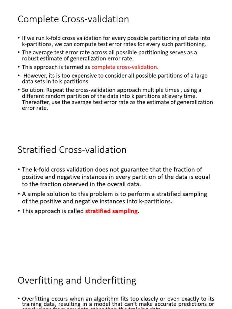 Complete Cross Validation | PDF