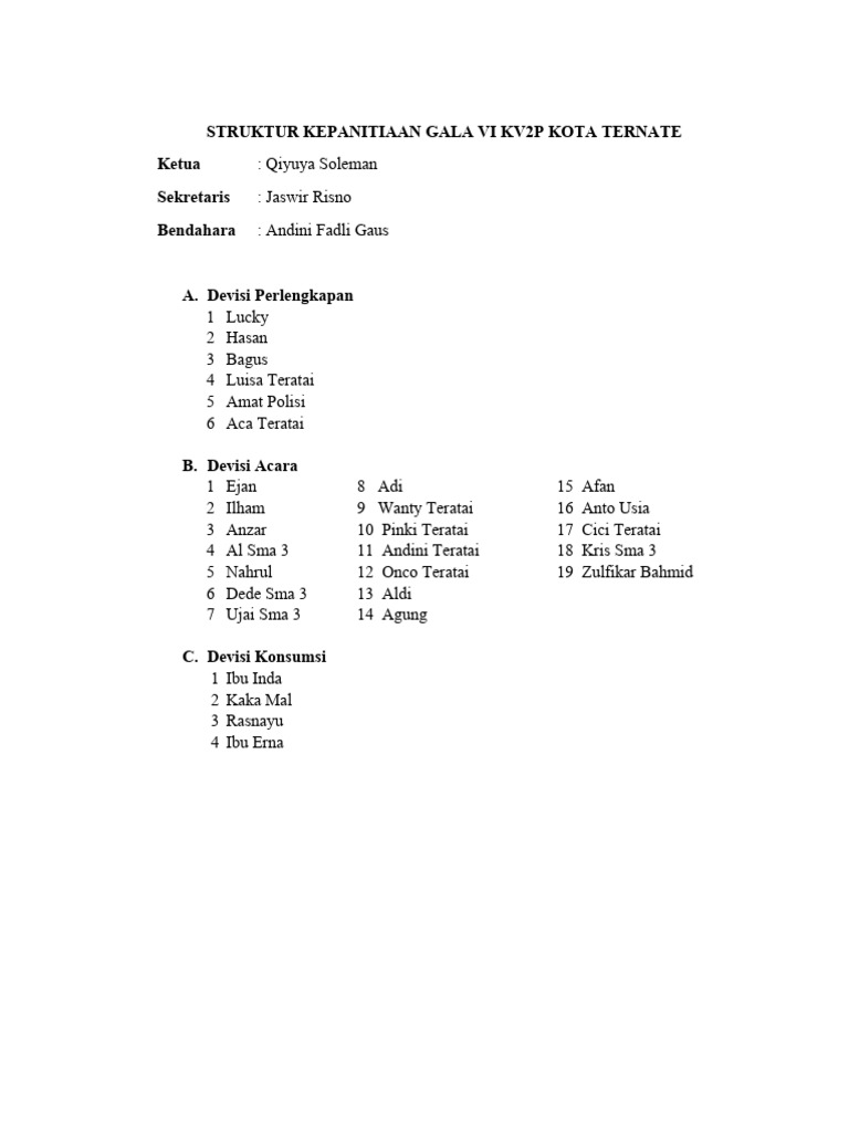 STRUKTUR KEPANITIAAN | PDF
