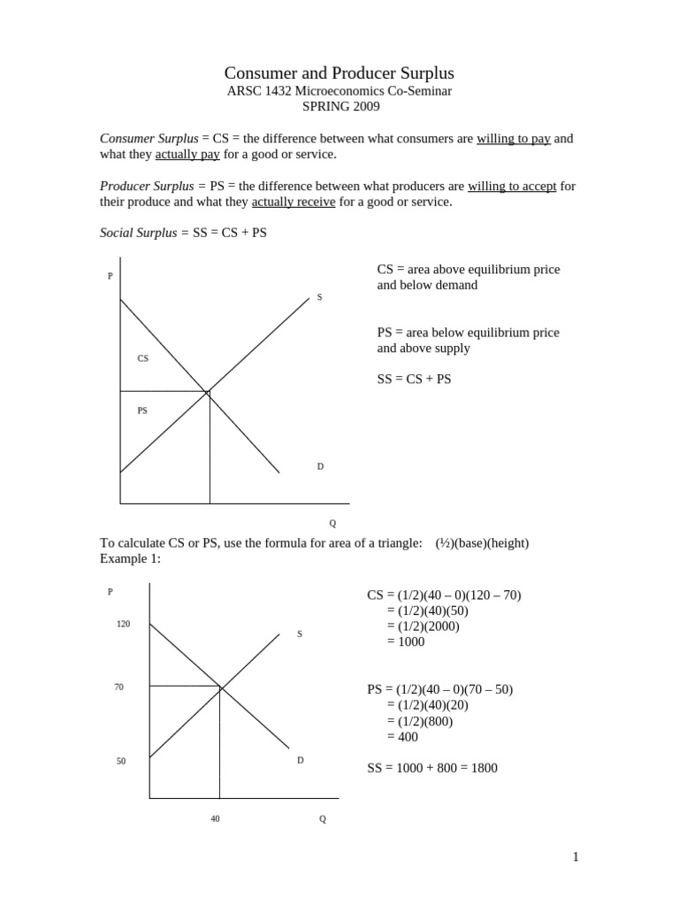 Consumer and Producer Surplus Explained | PDF | Economic Surplus ...