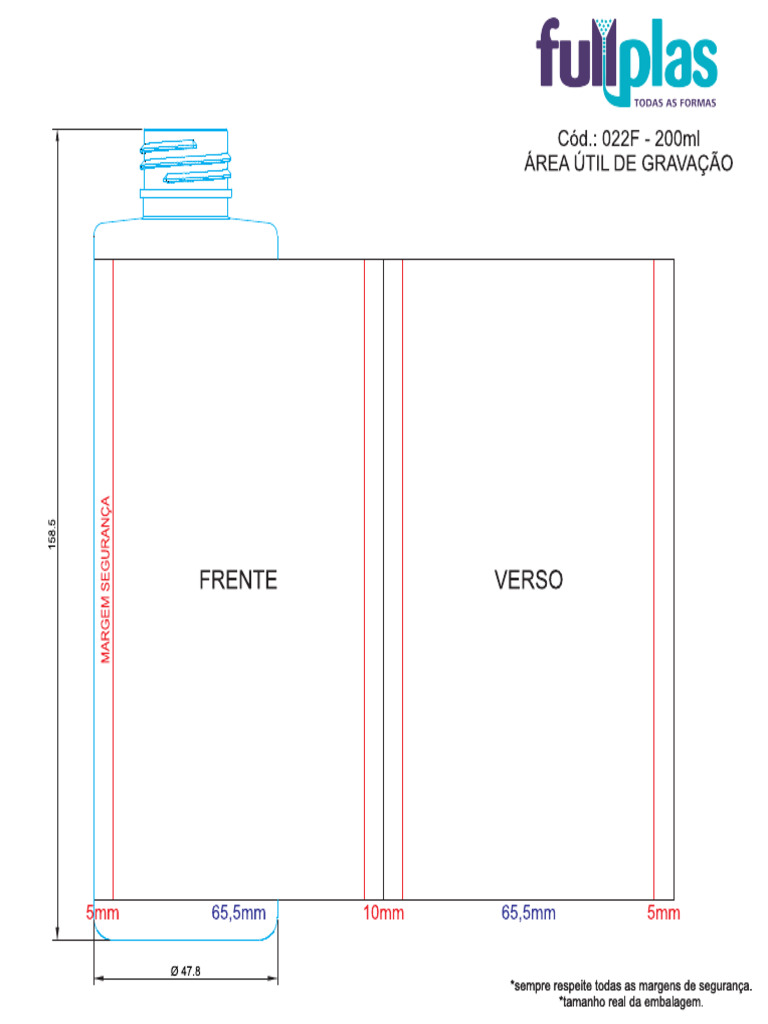 Faca 022F 200ml + Desenho Técnico - Fullplas | PDF