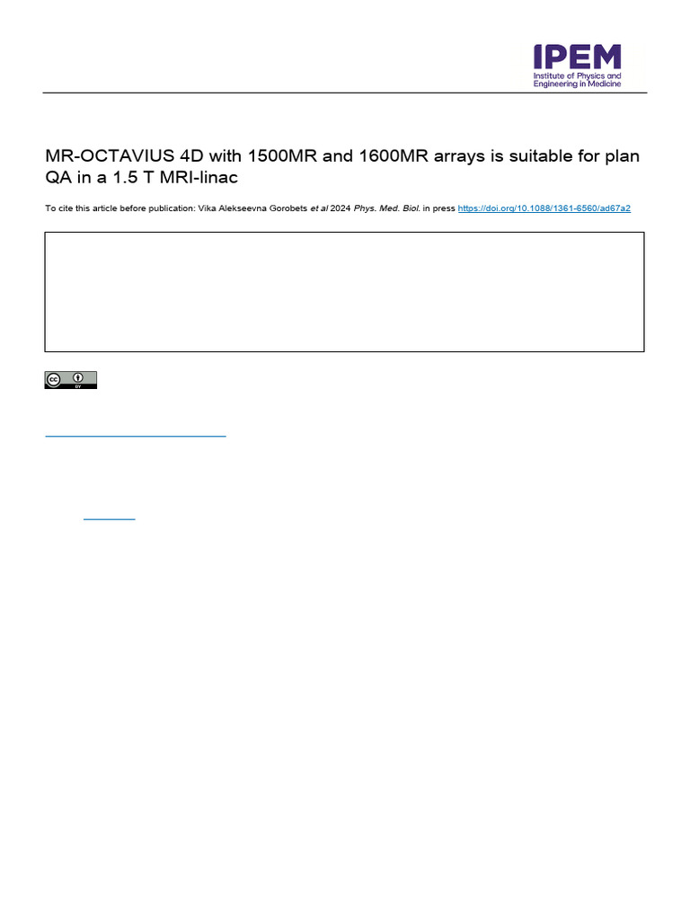 MR-OCTAVIUS 4D With 1500 MR and 1600 MR Arrays Is | PDF | License ...