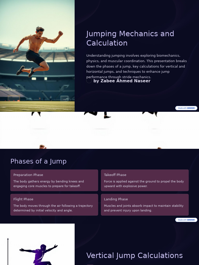 Jumping Mechanics and Calculation | PDF | Force | Flight