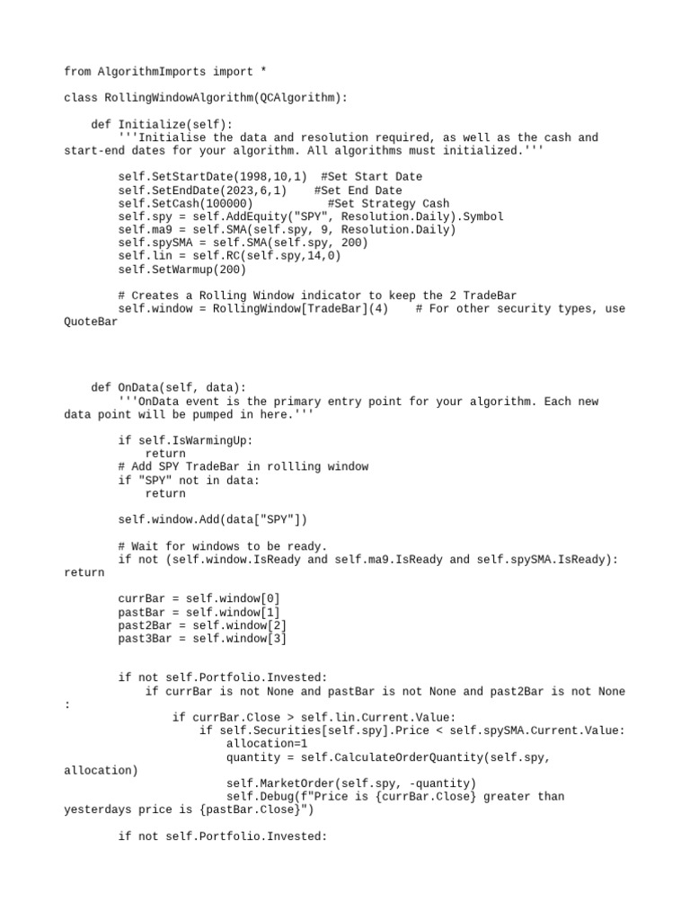 LR Quantconnect | PDF | Investing | Private Sector