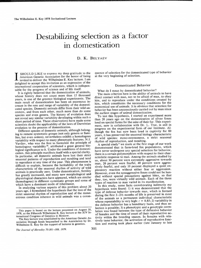 Belyaev 1979 | PDF