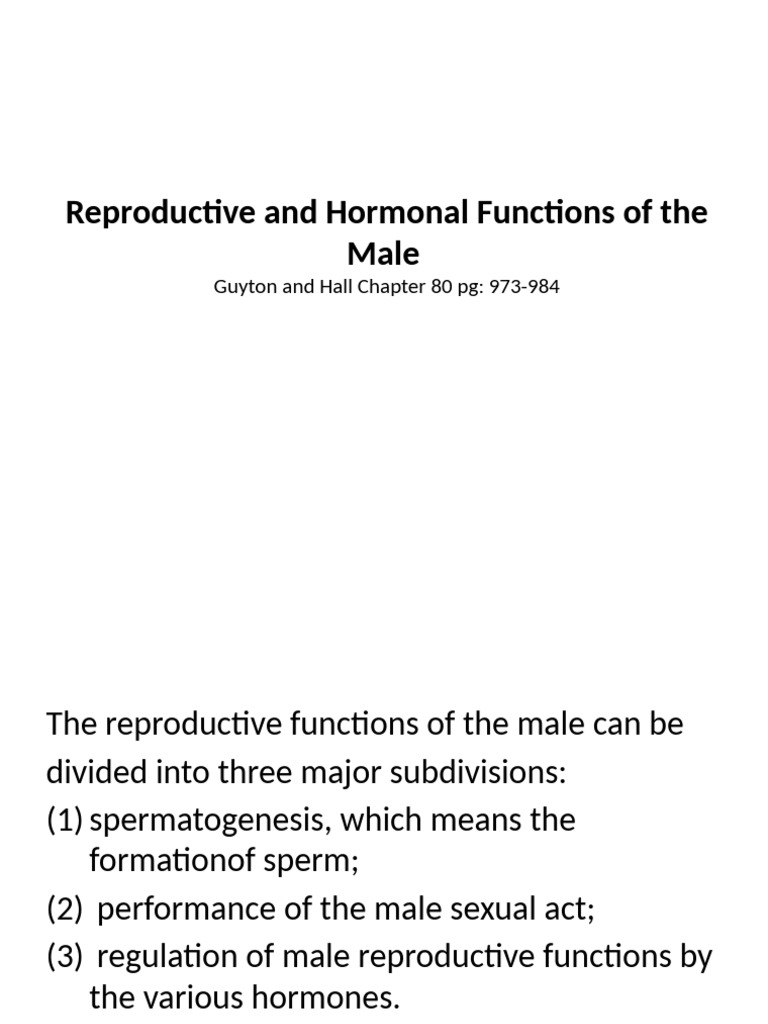 REproductive Function of A Male | PDF | Gonadotropin | Luteinizing Hormone