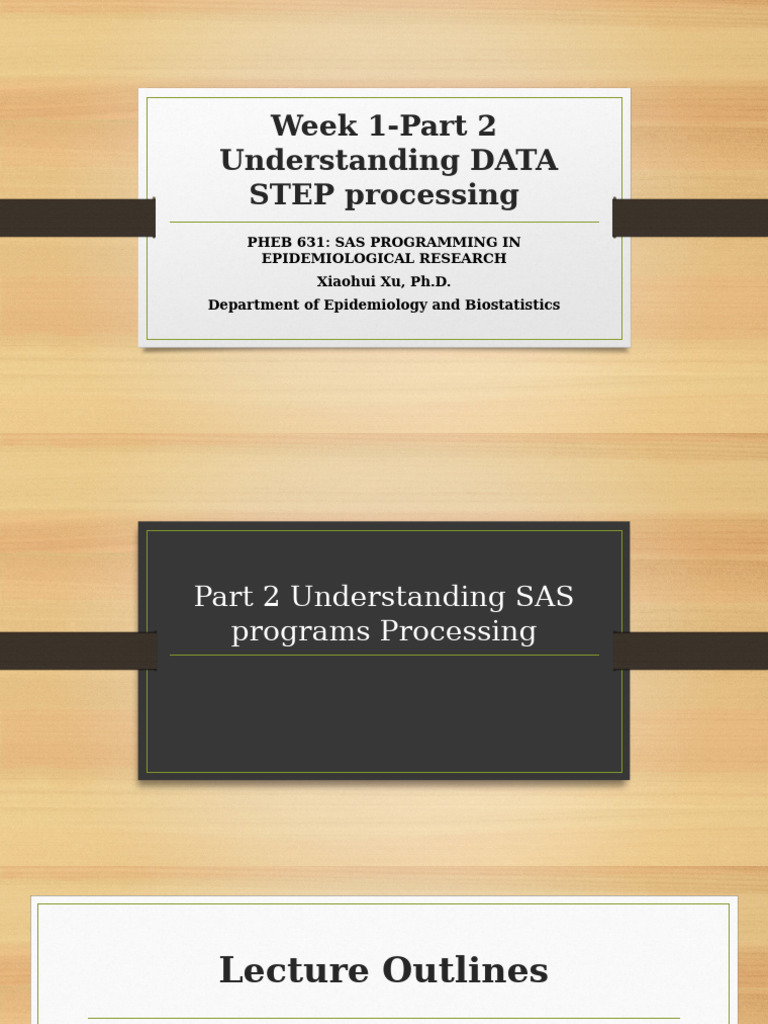 Week 1-PART 2-Understanding Data Step Processing | PDF | Variable (Computer Science) | Sas ...