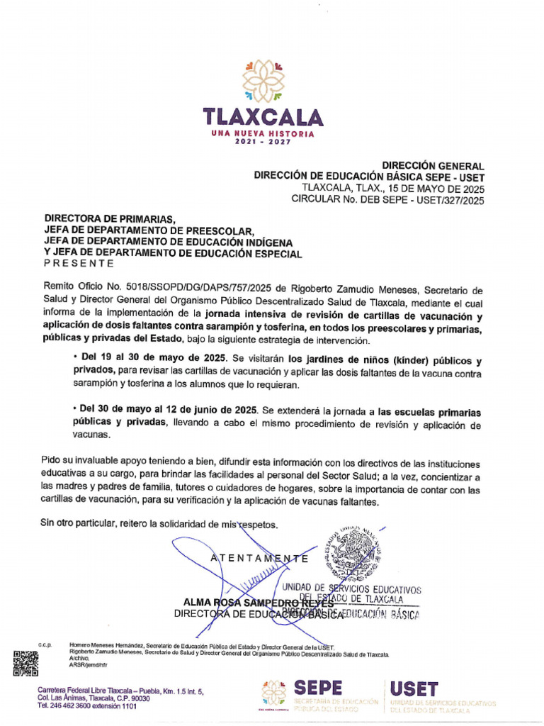 Circular No Deb Sepe Uset 327 2025 - Jornada Intensiva de Revisión de ...