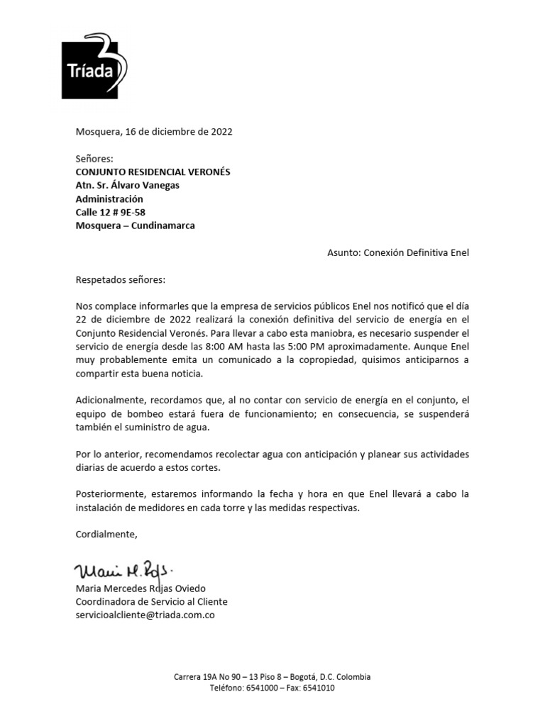 2022-12-16 Conexión Definitiva Enel-Codensa - Adm Veronés | PDF