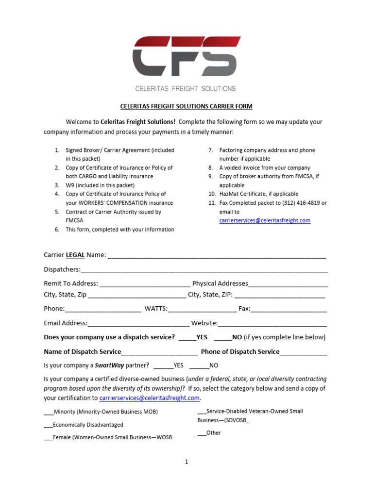 Cfs Broker-Carrier Agreement | PDF | Assignment (Law) | Cargo