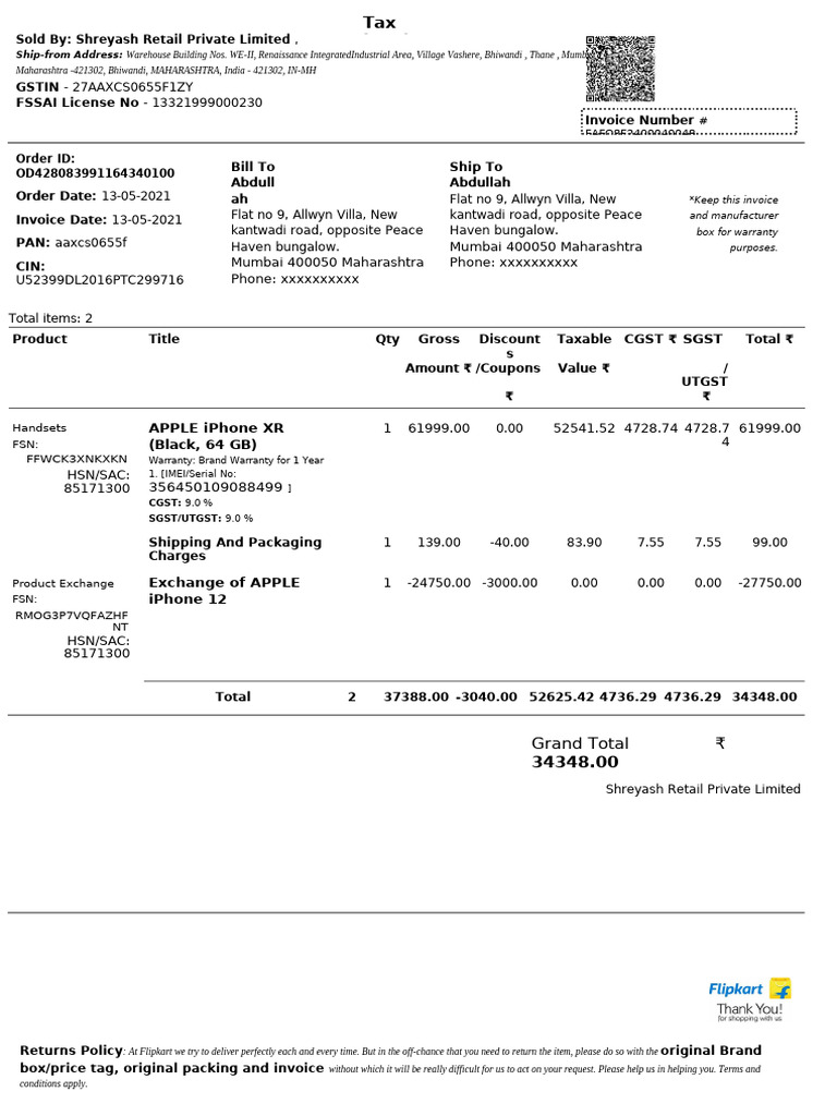 Iphone 14 Invoice | PDF | I Phone | Apple Inc.