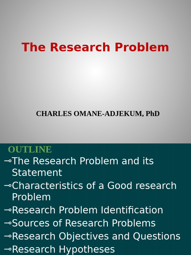 1 Introduction - Research Problem | PDF | Hypothesis | Methodology