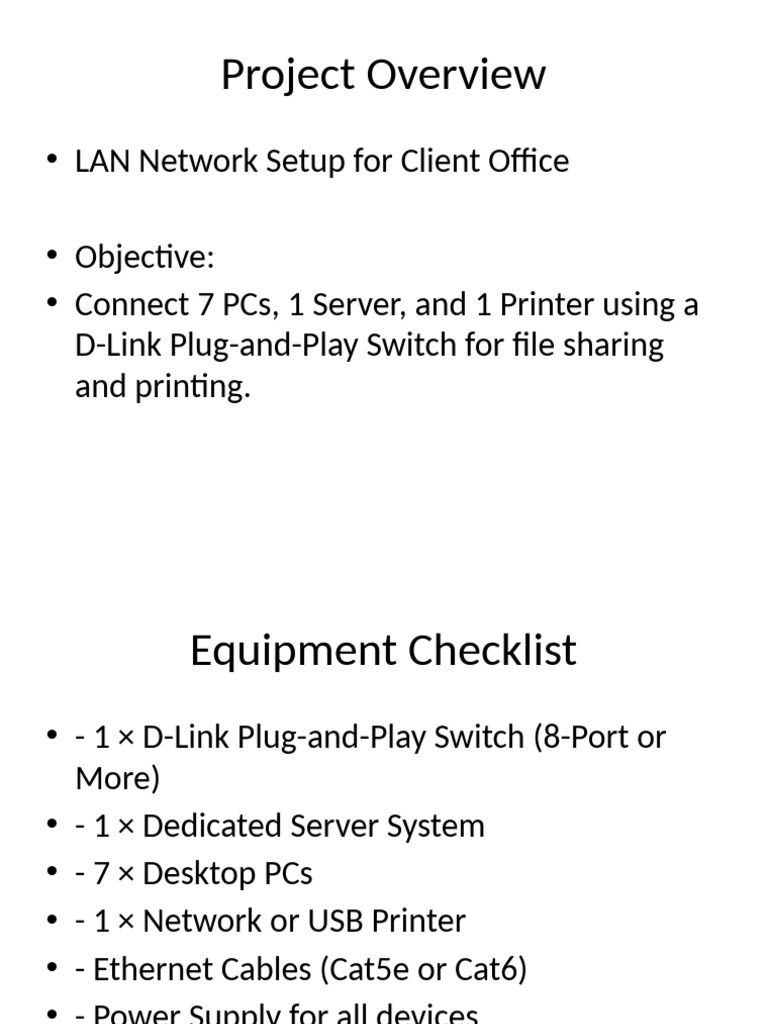 LAN Network Setup Presentation | PDF