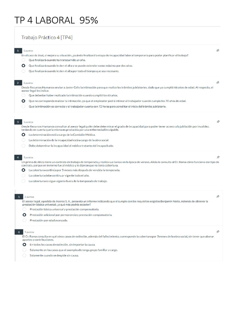 TP4 Trabajo y Seguridad Social - 95% | PDF