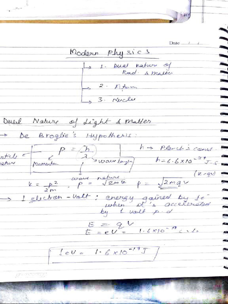 Modern Physics Fiitjee Notes | PDF | Photoelectric Effect | Emission ...