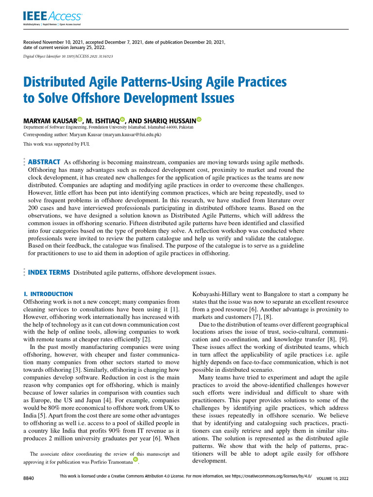 Distributed Agile Patterns-Using Agile Practices to Solve Offshore Development Issues | PDF ...