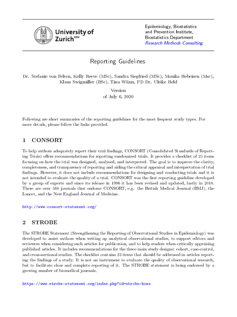 Summary Reporting Guidelines Pdf Health Sciences Health Care